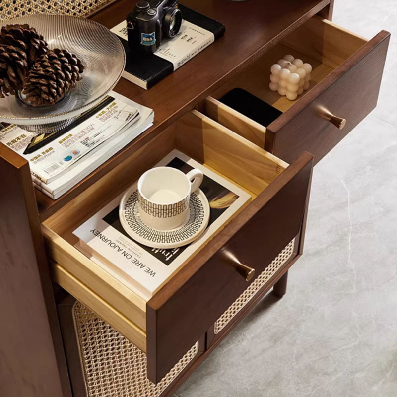 Bayou Breeze Rattan Woven Solid Wood Sideboard Cabinet 32.2 Sideboard ...