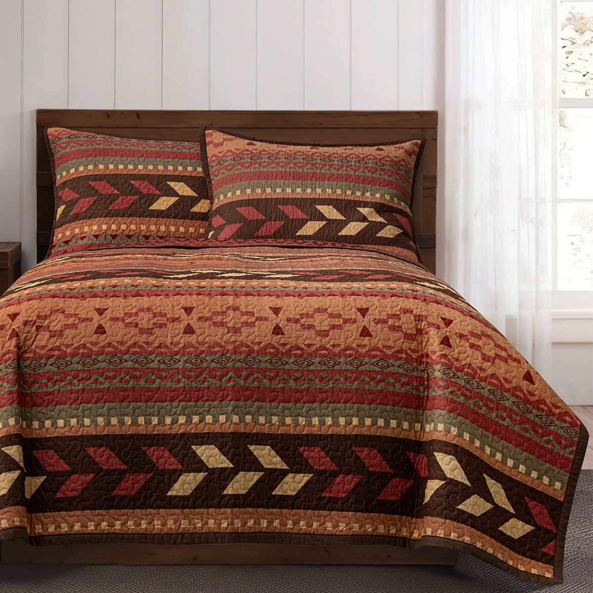 Paseo Road by HiEnd Accents Broken Arrow Red/Tan/Brown Aztec Print ...