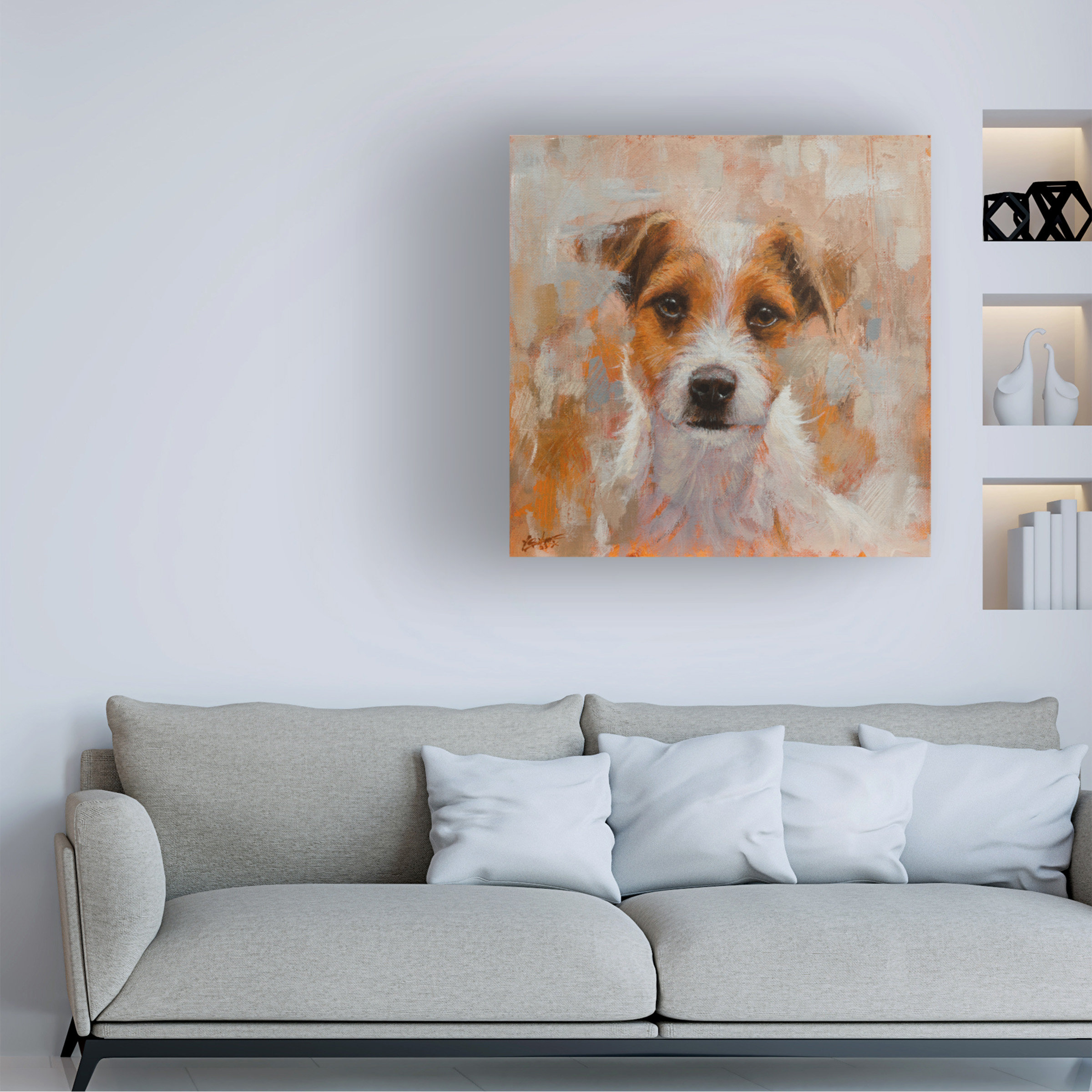 Ebern Designs Bolog John Silver Jack Russell Portrait Canvas Art | Wayfair