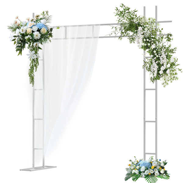 LUVODI Metal Wedding Arch Backdrop Frame Stand White & Reviews | Wayfair