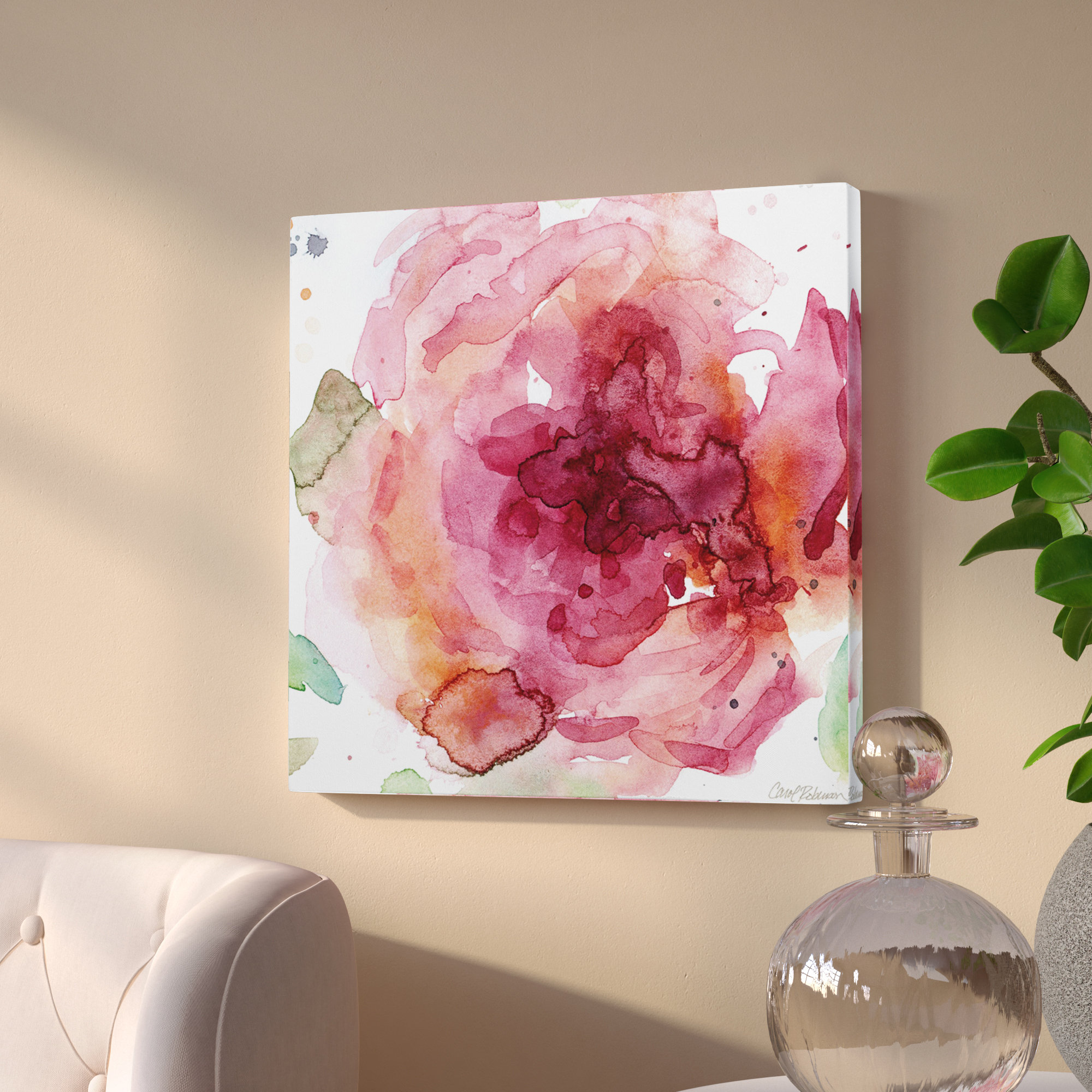 Winston Porter 'Bold Blush II' - Wrapped Canvas Oil Painting Print ...