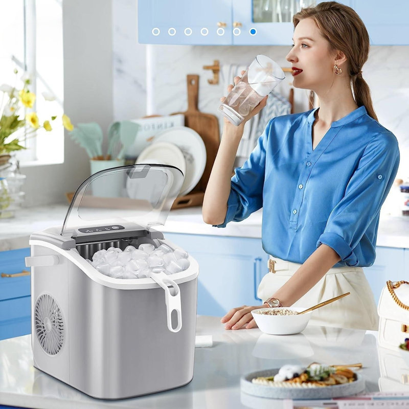 Antarctic Star 26 Lb. lb. Daily Production Cube Ice Portable Ice Maker ...