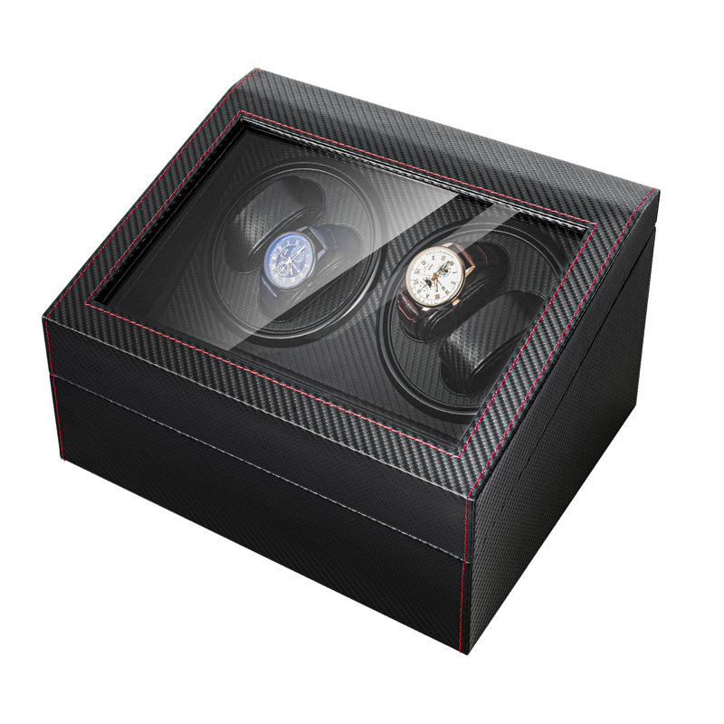 Latitude Run® 4+6 Auto Rotation Leather Watch Winder Storage Display ...