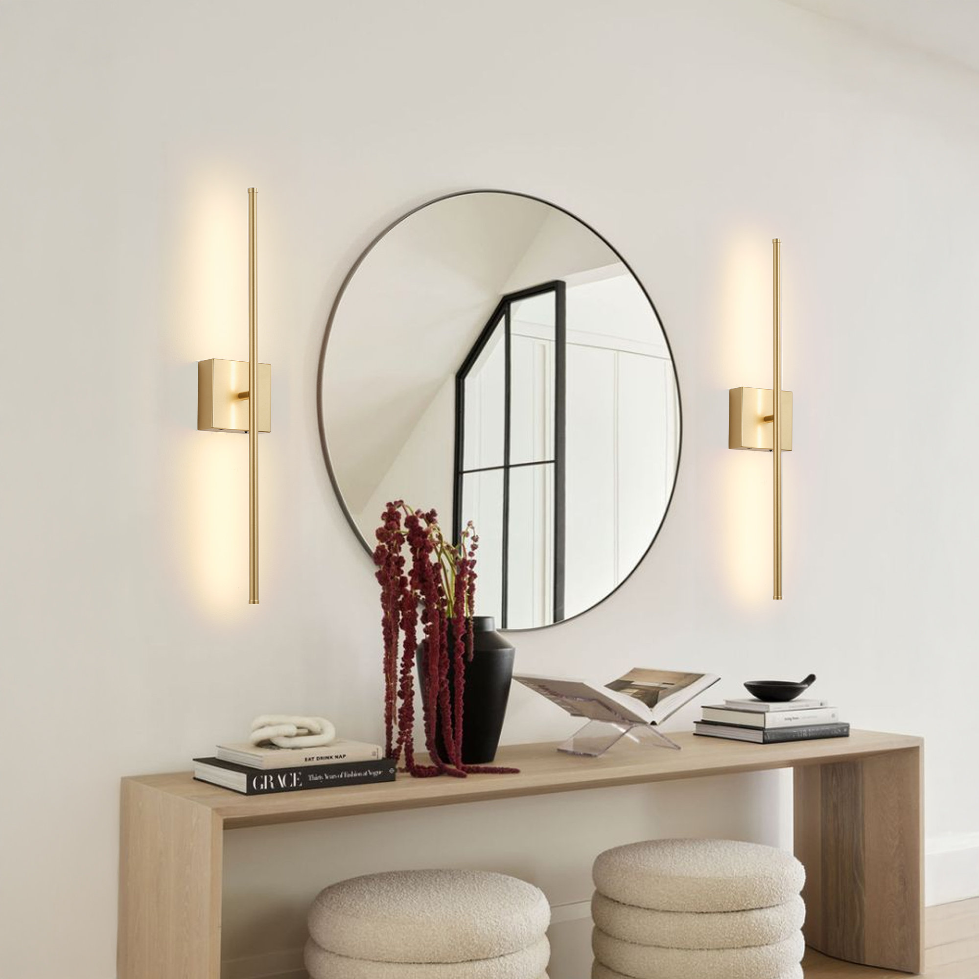 Wrought Studio™ 2-Pack Rechargeable Wall Sconces with Remote Control ...