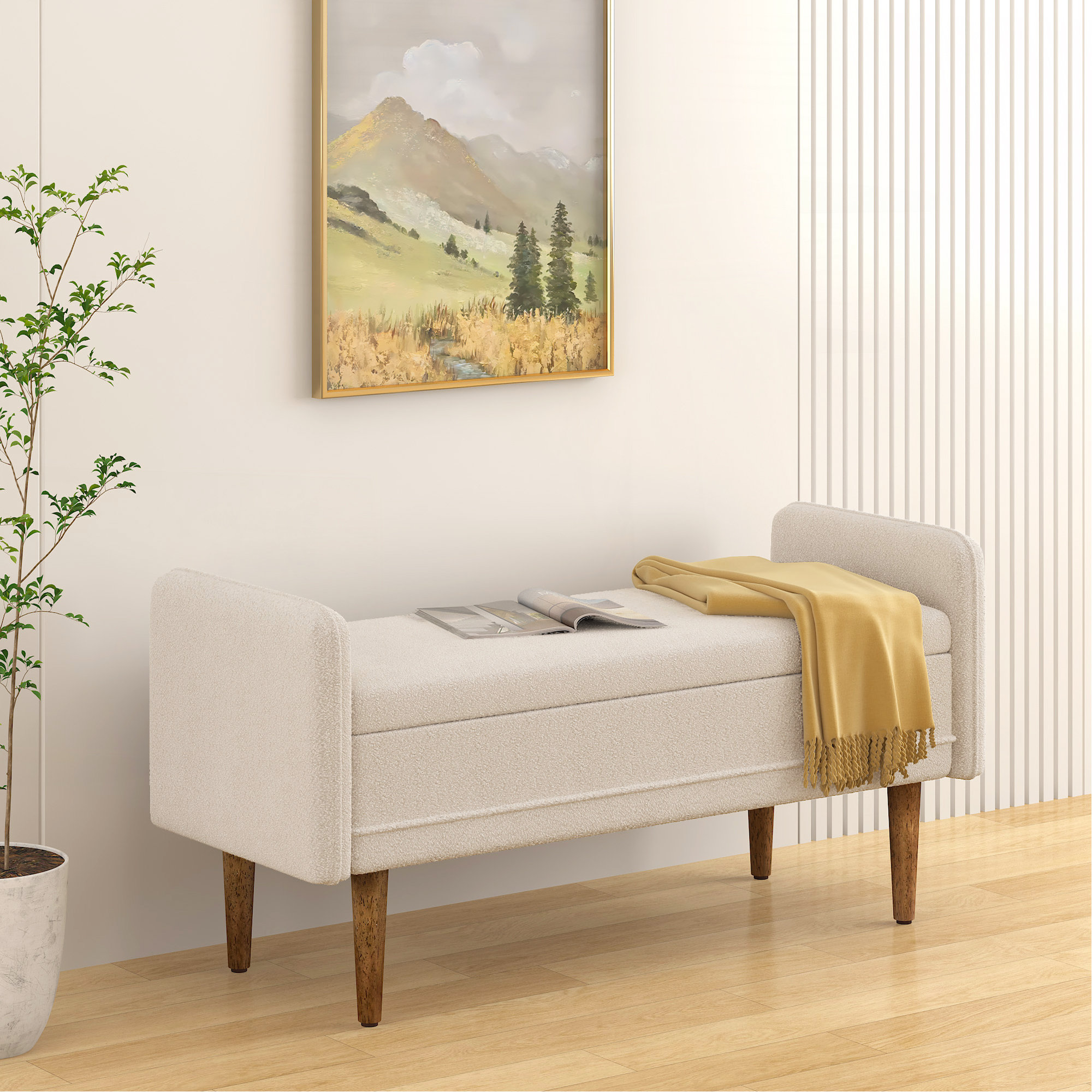 House of Hampton Teddy Velvet Storage Stool - Wayfair Canada