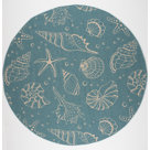 Highland Dunes Hollar Shells Medium Blue Indoor/Outdoor Area Rug ...