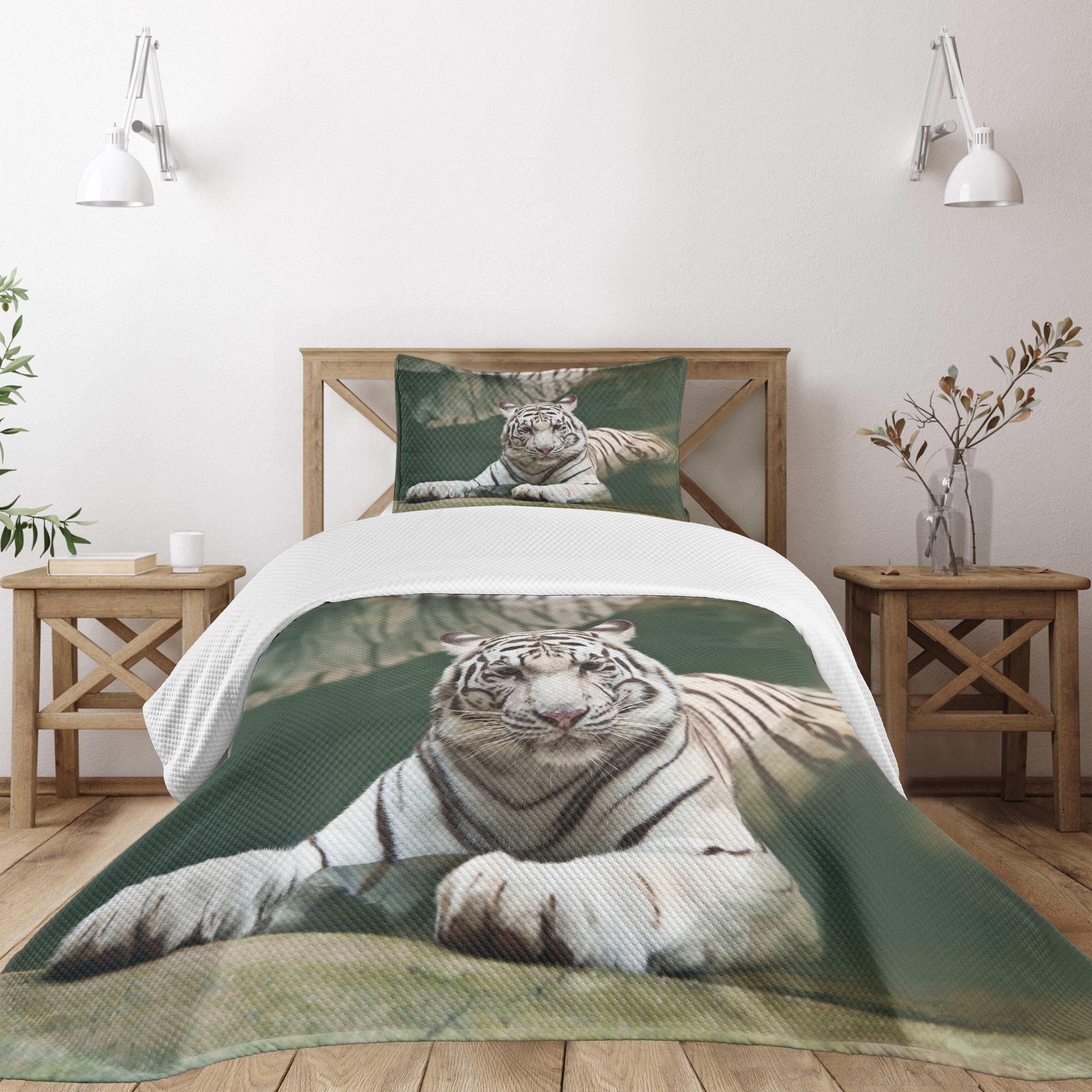 white tiger bedding