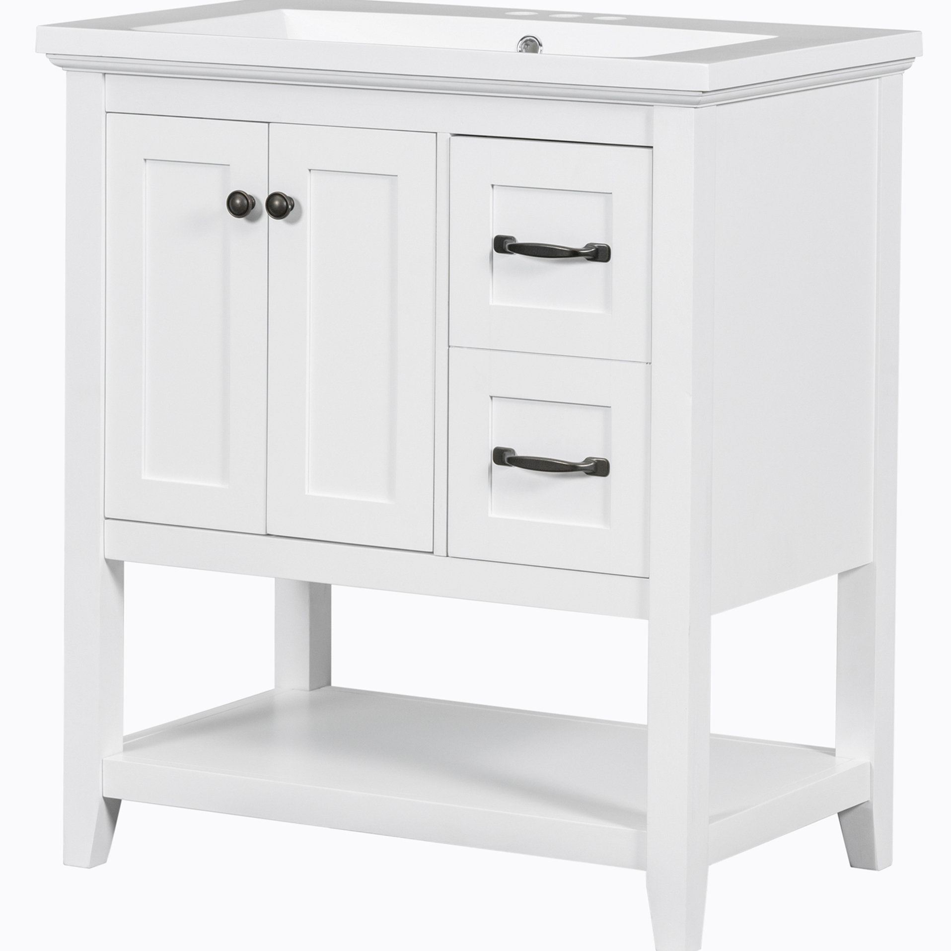 Winston Porter Ratza 30 Free Standing Single Bathroom Vanity with Top ...