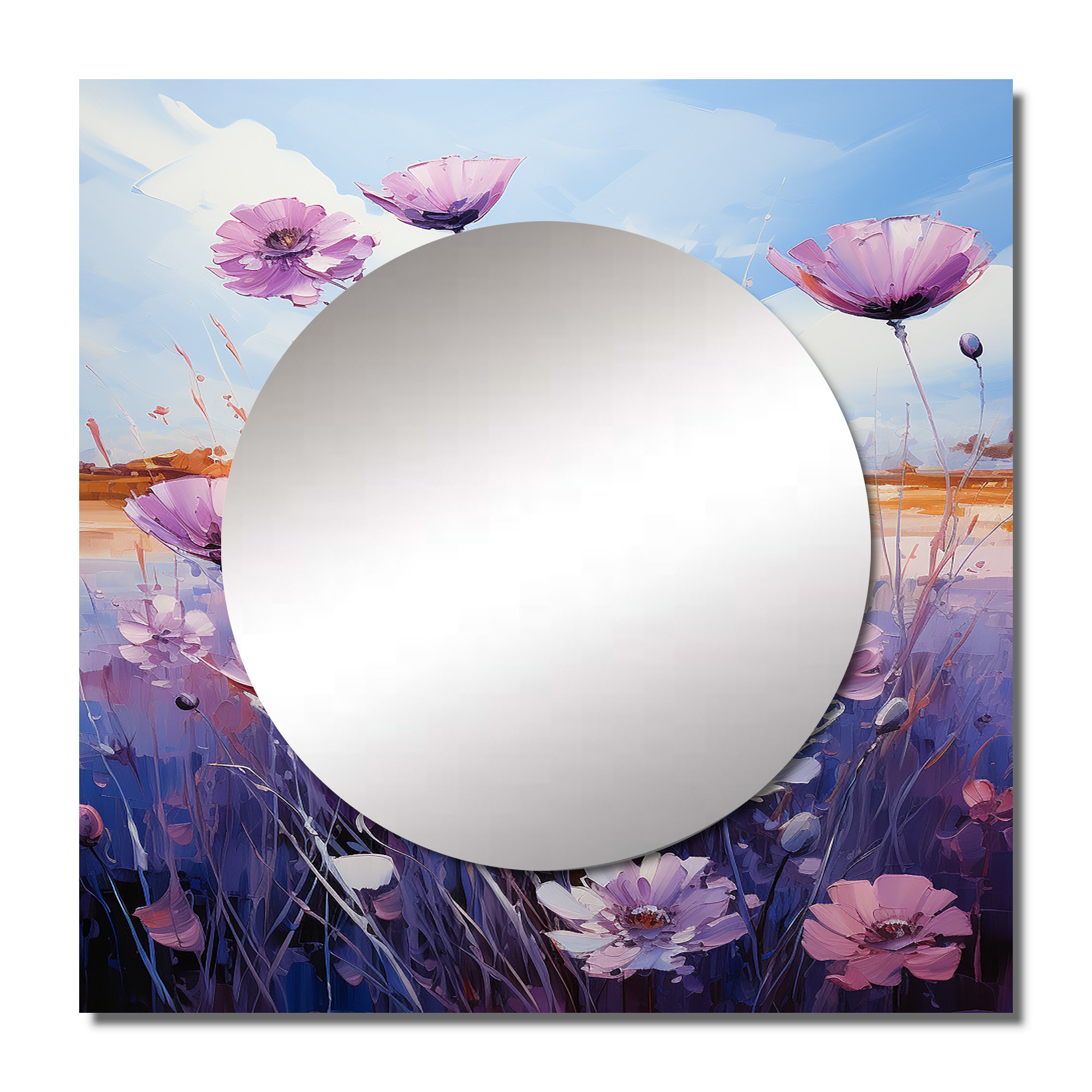 East Urban Home Chieko Cornflowers Fauvist Field II - Cornflowers Large Square Mirror For Wall ...