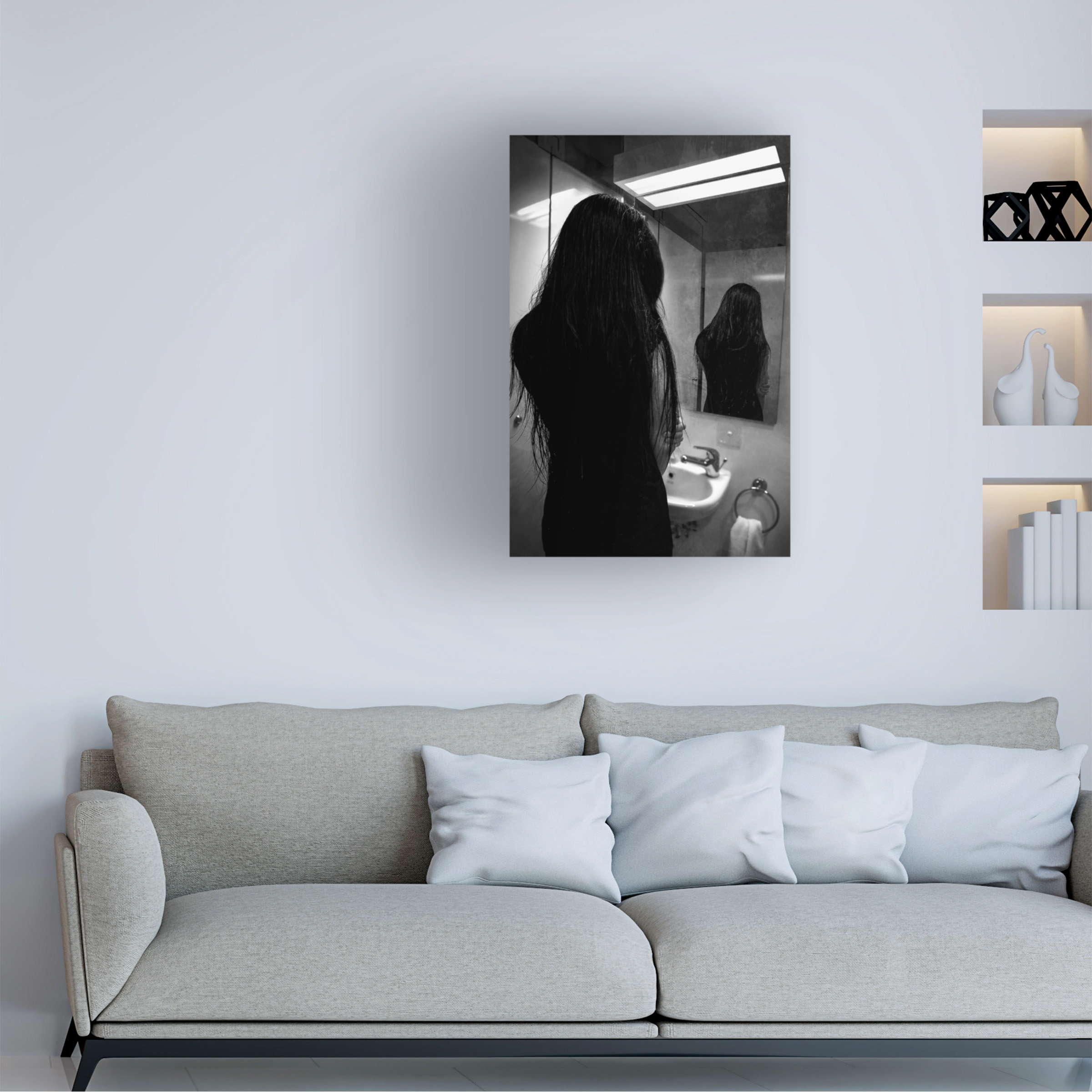 Ebern Designs Anthony Skip I Hate Mirror Canvas Art | Wayfair