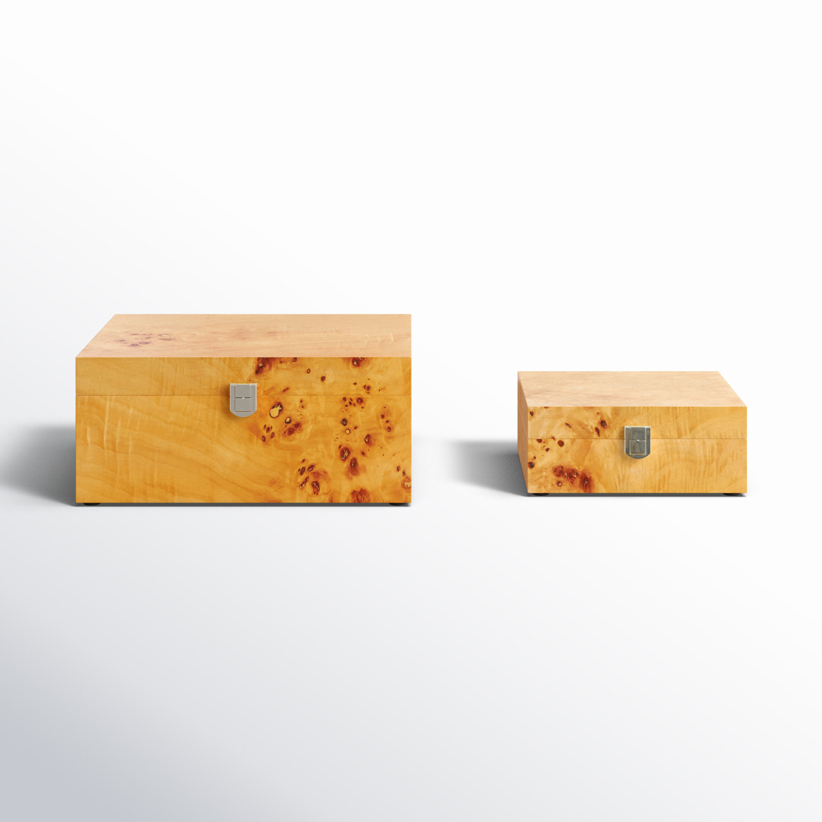 Joss & Main Cole And Grey Wood Storage Box With Natural Wood Grains And ...