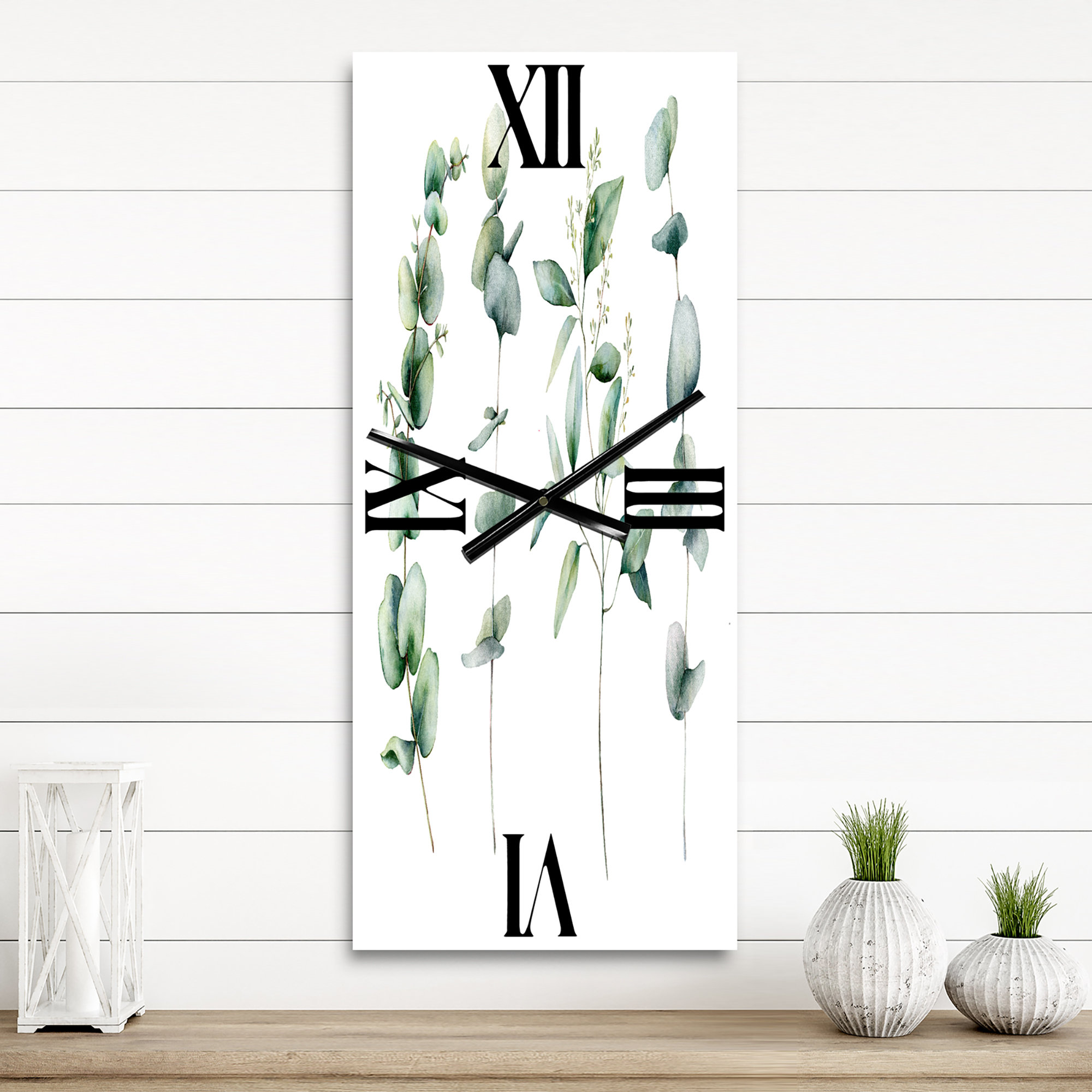 East Urban Home Eucalyptus Branches I Wall Clock | Wayfair