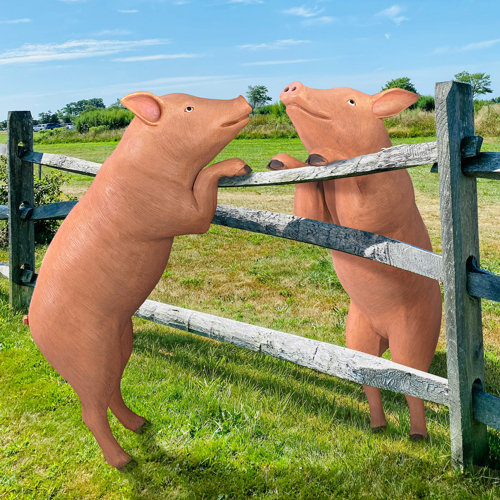 Design Toscano Hop Over Hog, Giant Pig Statue | Wayfair