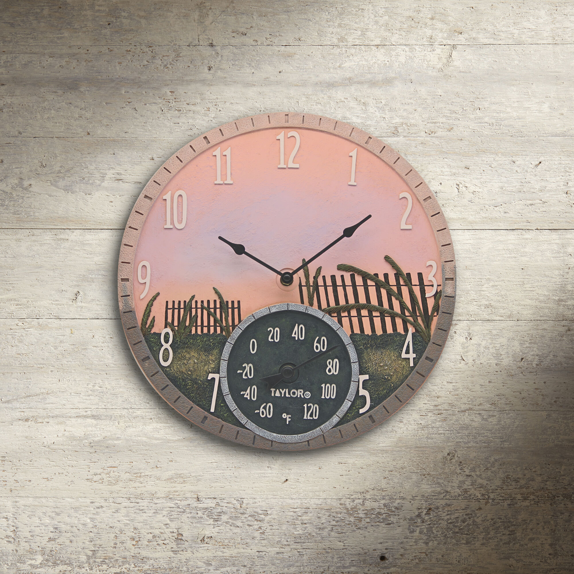 Taylor 14" Poly Resin Sea Oats Thermometer Outdoor-Clocks, Multicolored ...