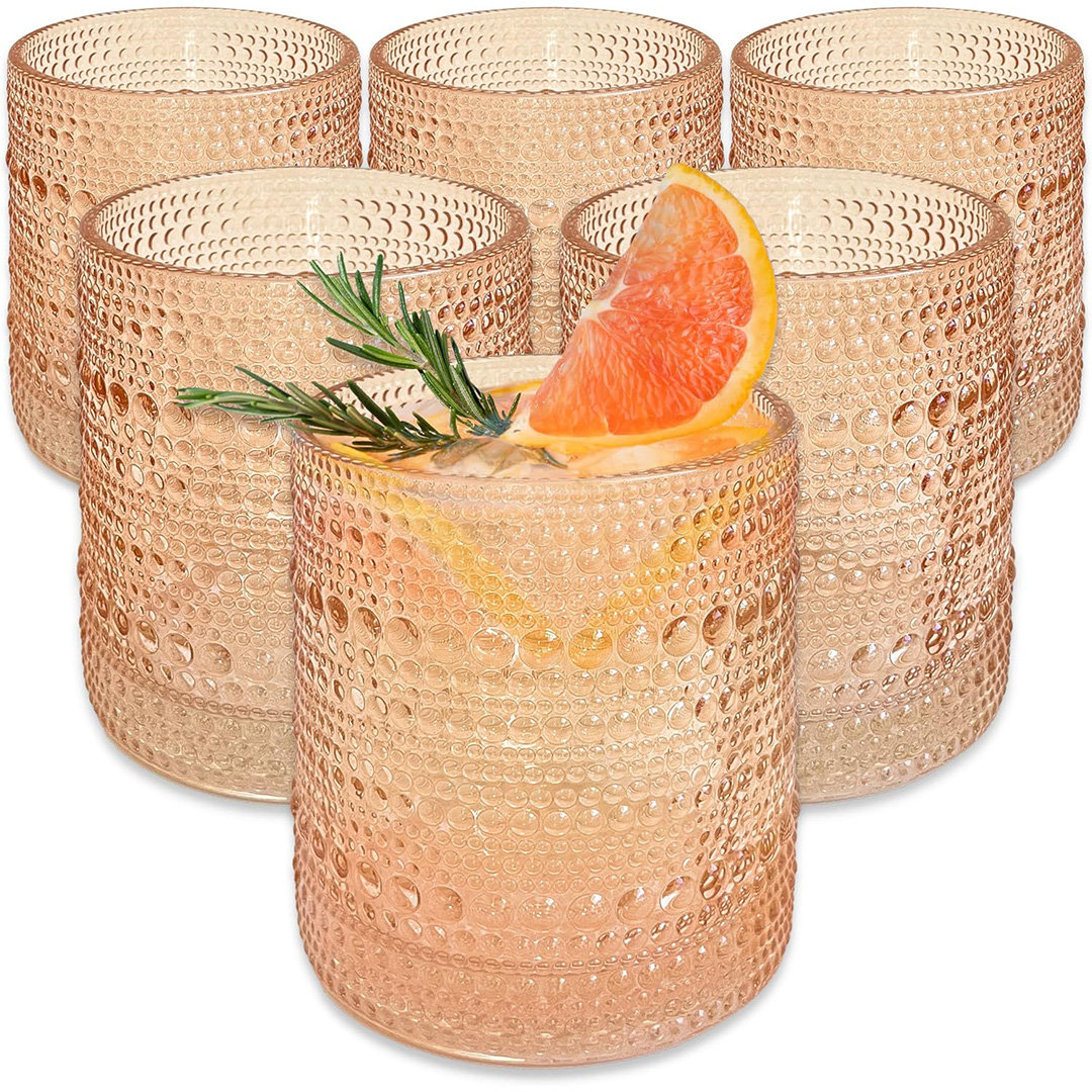 Dakota Fields Beaded Drinking Glasses Set of 6, 10 oz Retro Vintage ...