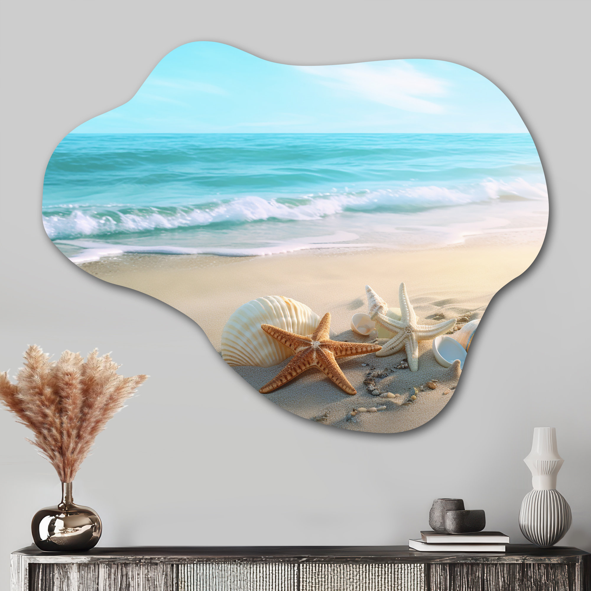 Beachcrest Home™ Coastal Seashore - Modern Beach Cloud Shape Asymmetric ...