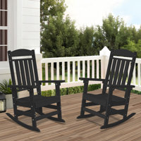 Beachcrest Home™ Patio Rocking Chair, Hdpe Outdoor Indoor Porch Rocker ...