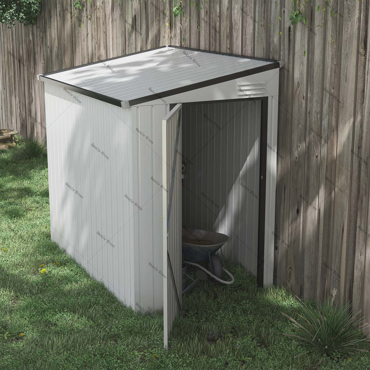 Dazzle Hives Outsunny Metal Outdoor Storage Shed, Lean to Storage Shed ...