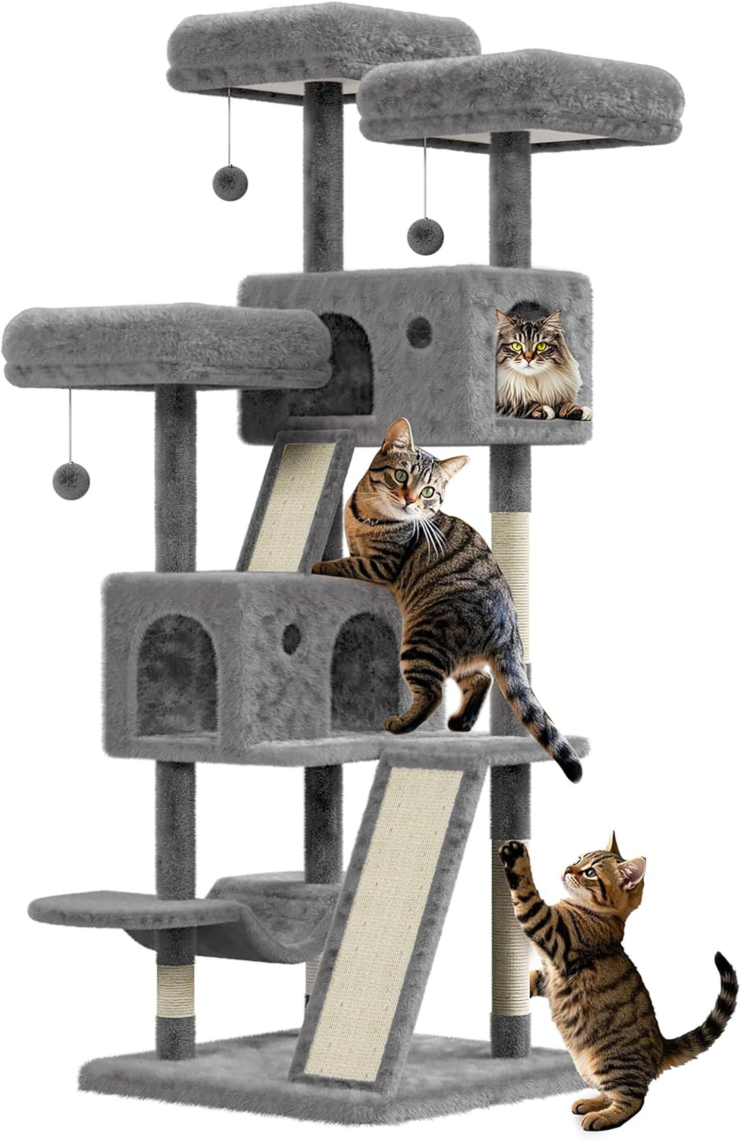 Tucker Murphy Pet™ 66'' Large Multi-Level Cat Tree, Heavy Duty Cat ...