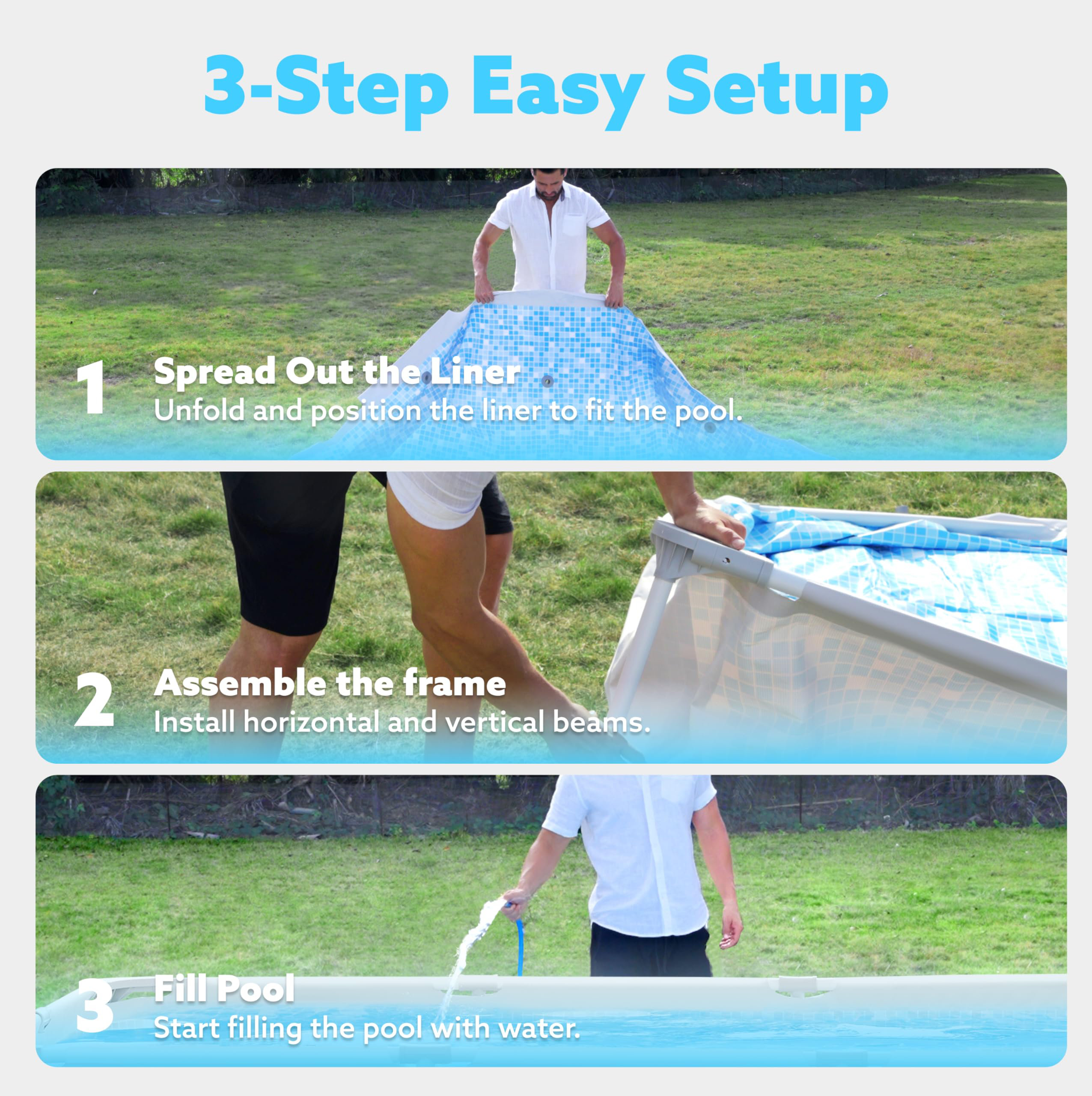 Sloosh Rectangular Above Ground Pool with Pump | Wayfair