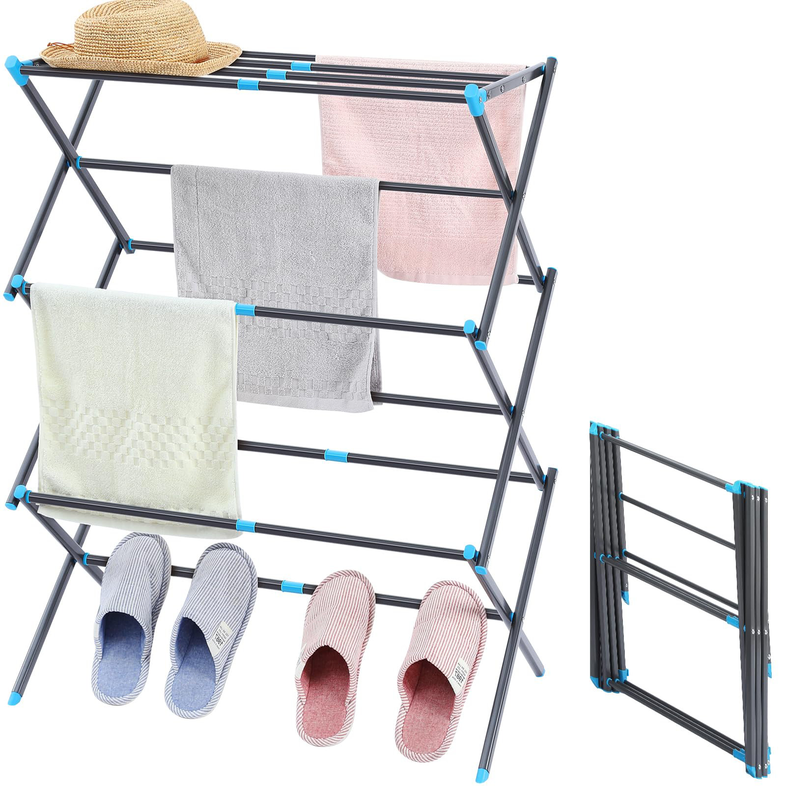 Latitude Run® Clothes Drying Rack, 3-Tier Laundry Drying Rack For ...
