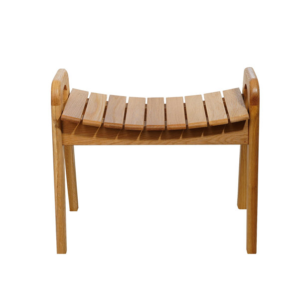 Millwood Pines Creative Wood Stool, USA Grown Oak, Stylish Curved Seat ...