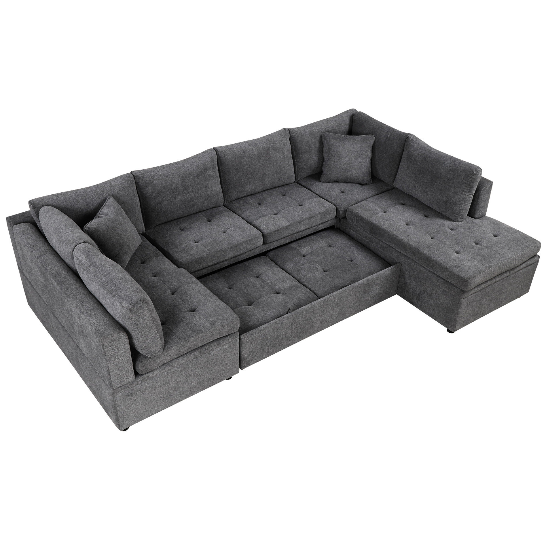 Latitude Run® U-Shaped With Pull-Out Bed For Extra Sleep Space ...