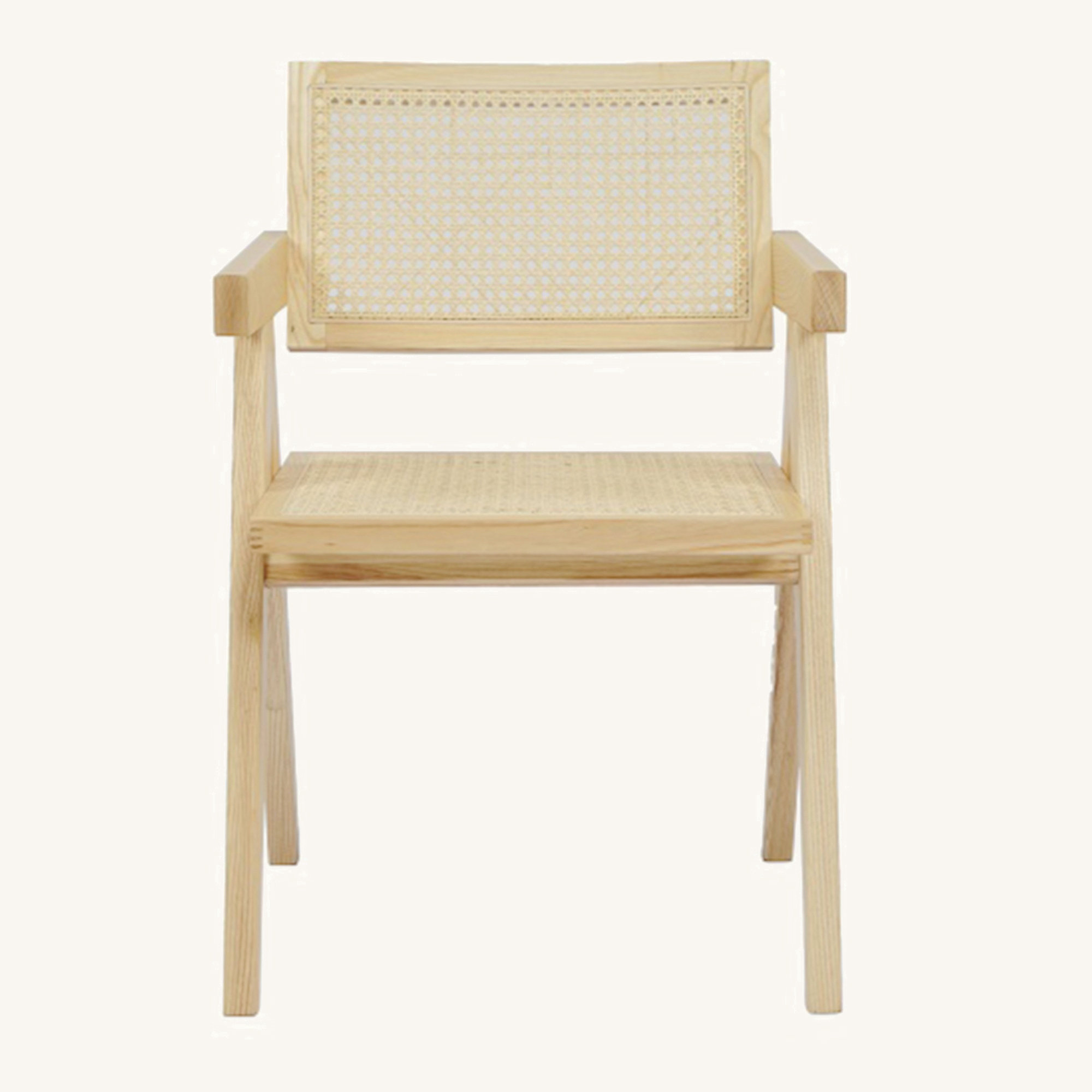 Bayou Breeze 21 Inch Retro Dining Chair, Woven Rattan Back, Natural ...
