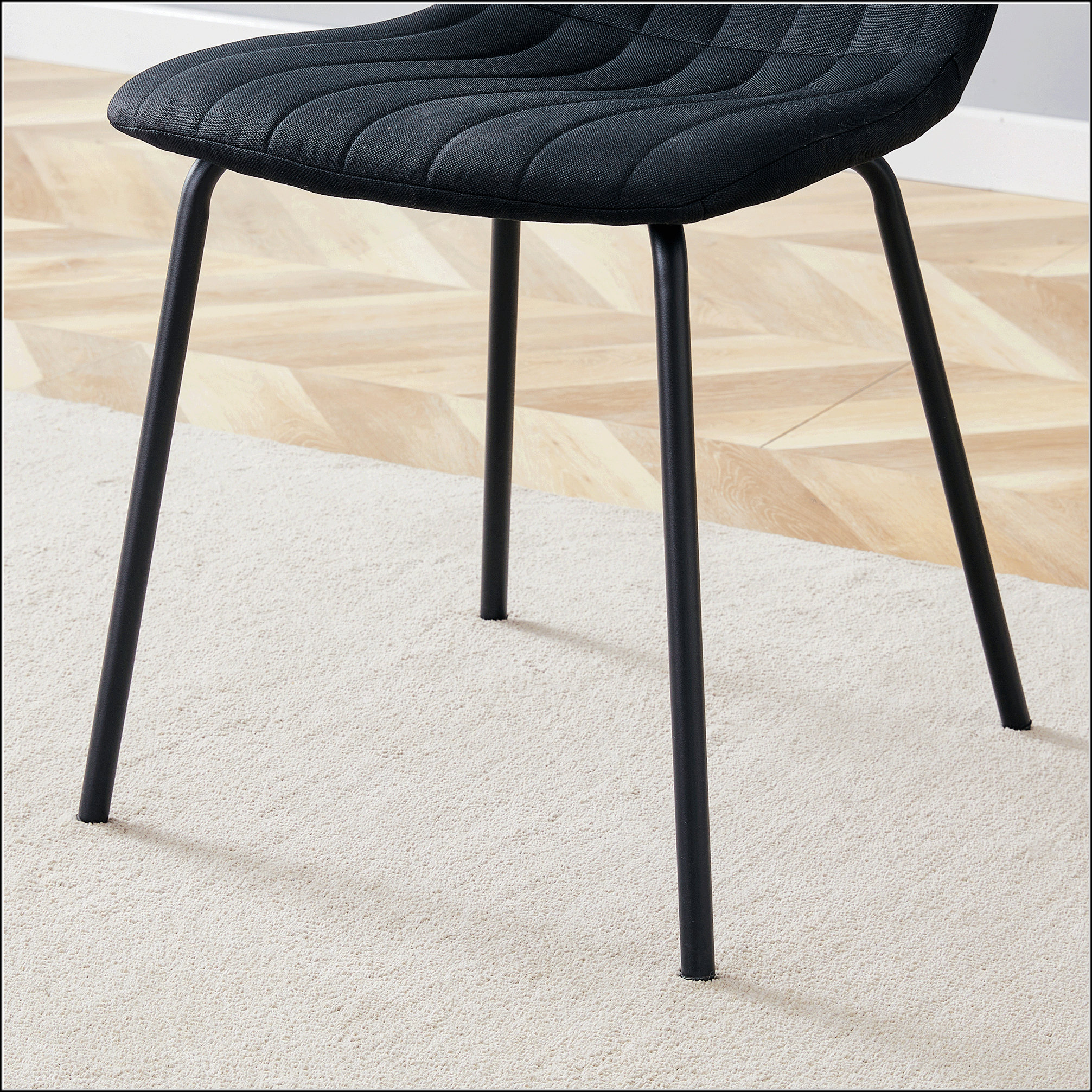 George Oliver Luxury Minimalist Chairs With Black Metal Legs | Wayfair
