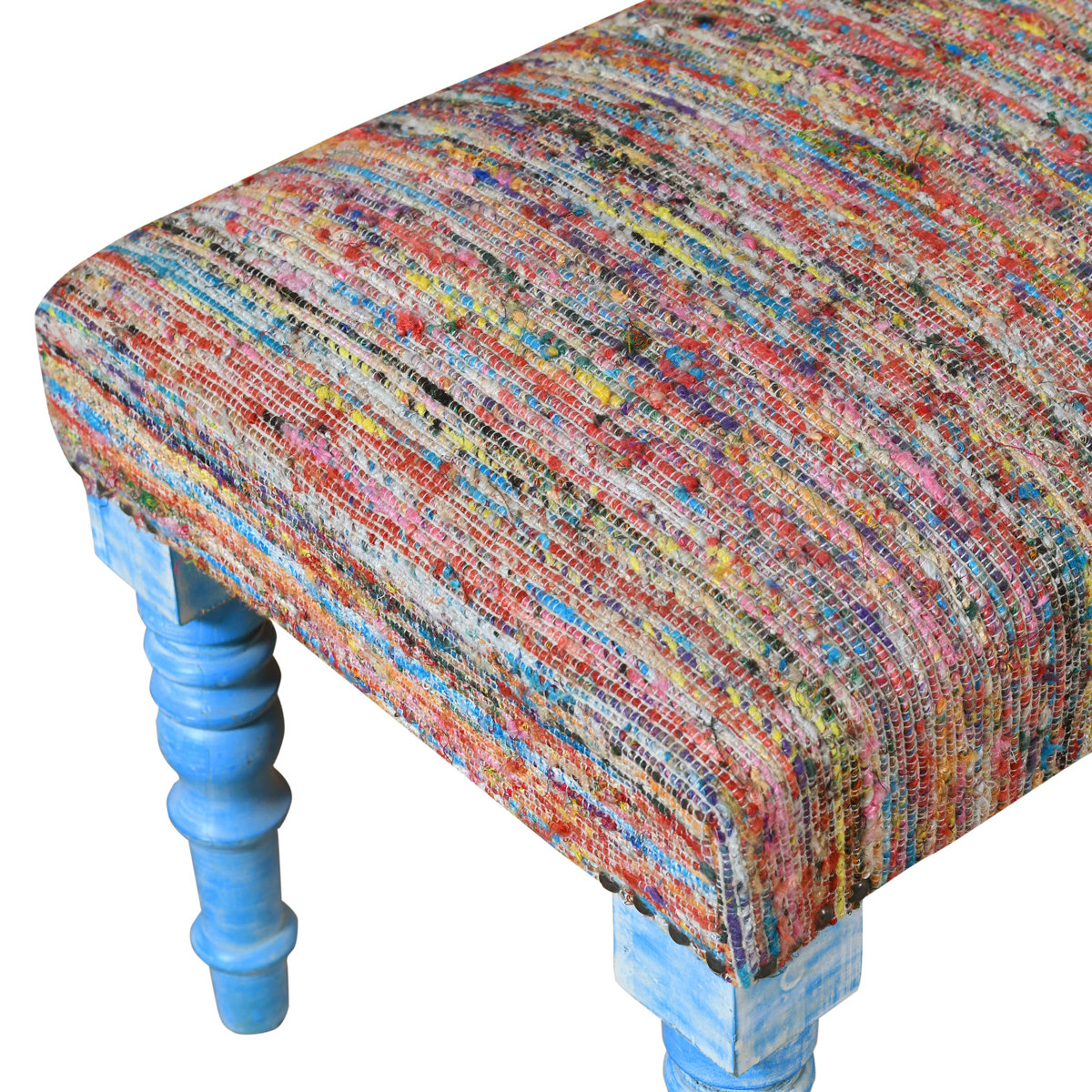 Bungalow Rose Einir Modern Boho Multicolor/Blue Striped Handmade ...