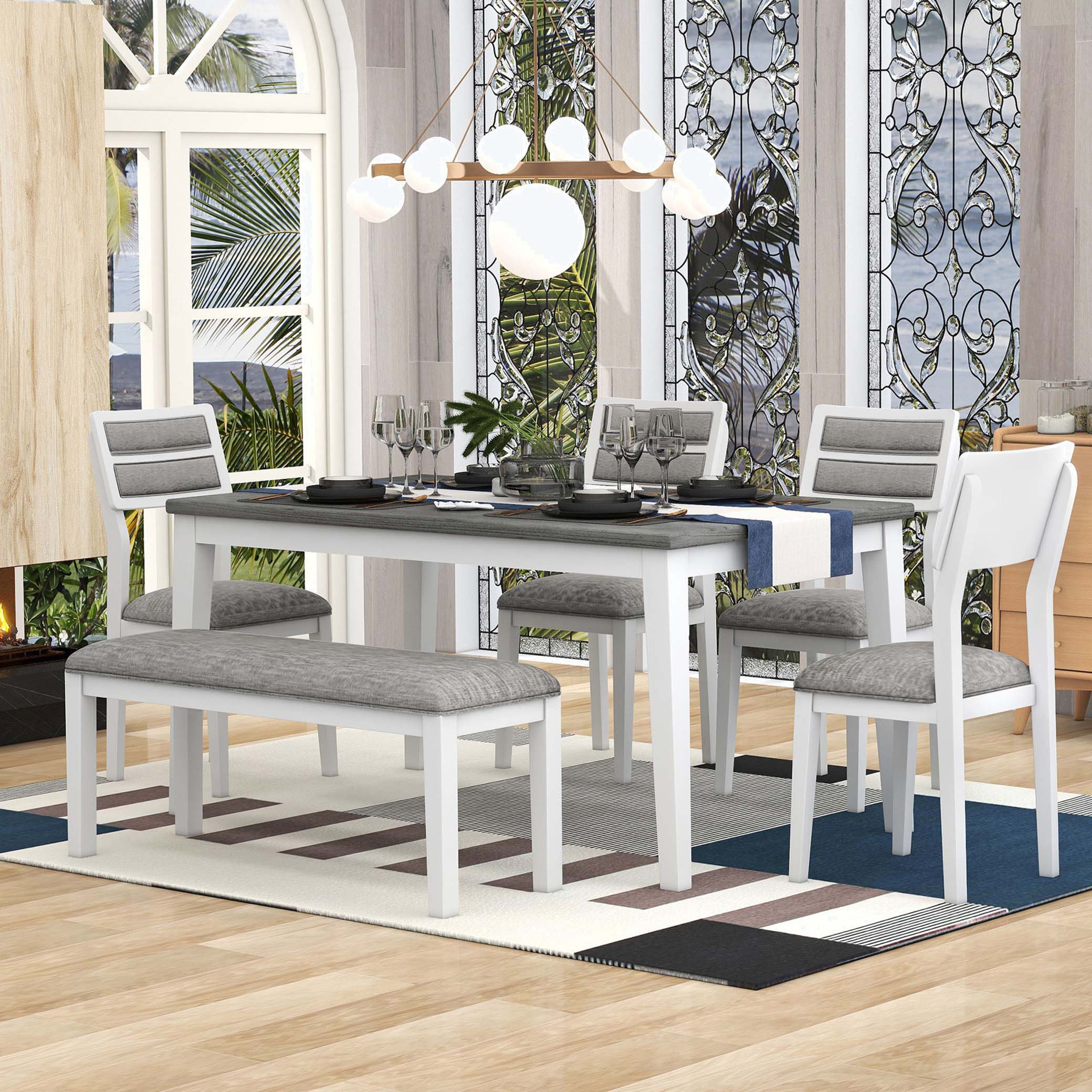 Lark Manor™ 6 - Piece Dining Set, Includes Dining Table, 4 Upholstered ...