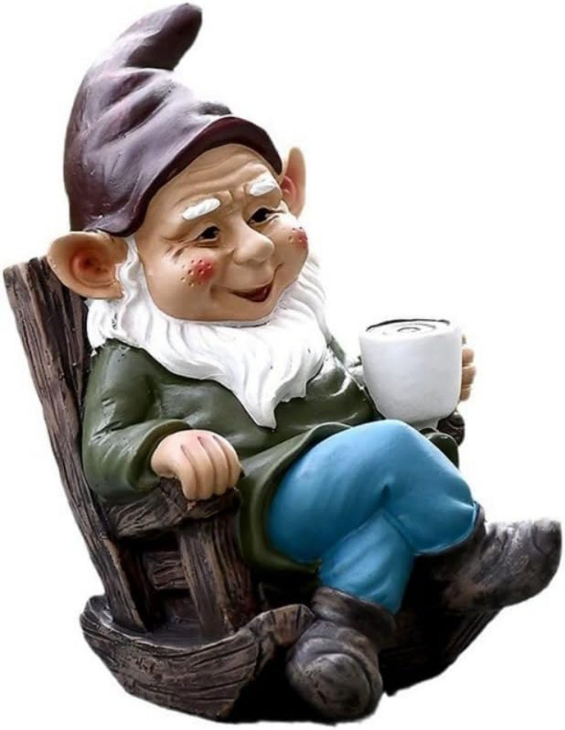 August Grove® Drinking Coffee Gnome Faceless Garden Gnome Statue ...