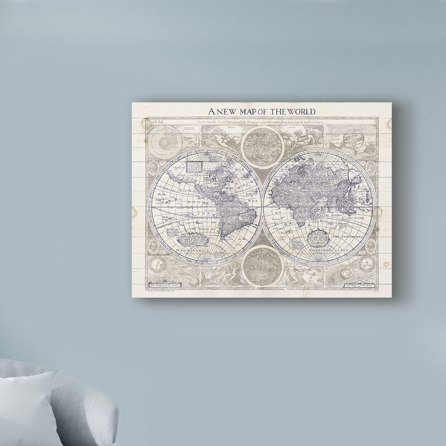 Breakwater Bay 'A New Map of the World' Graphic Art Print on Wrapped ...