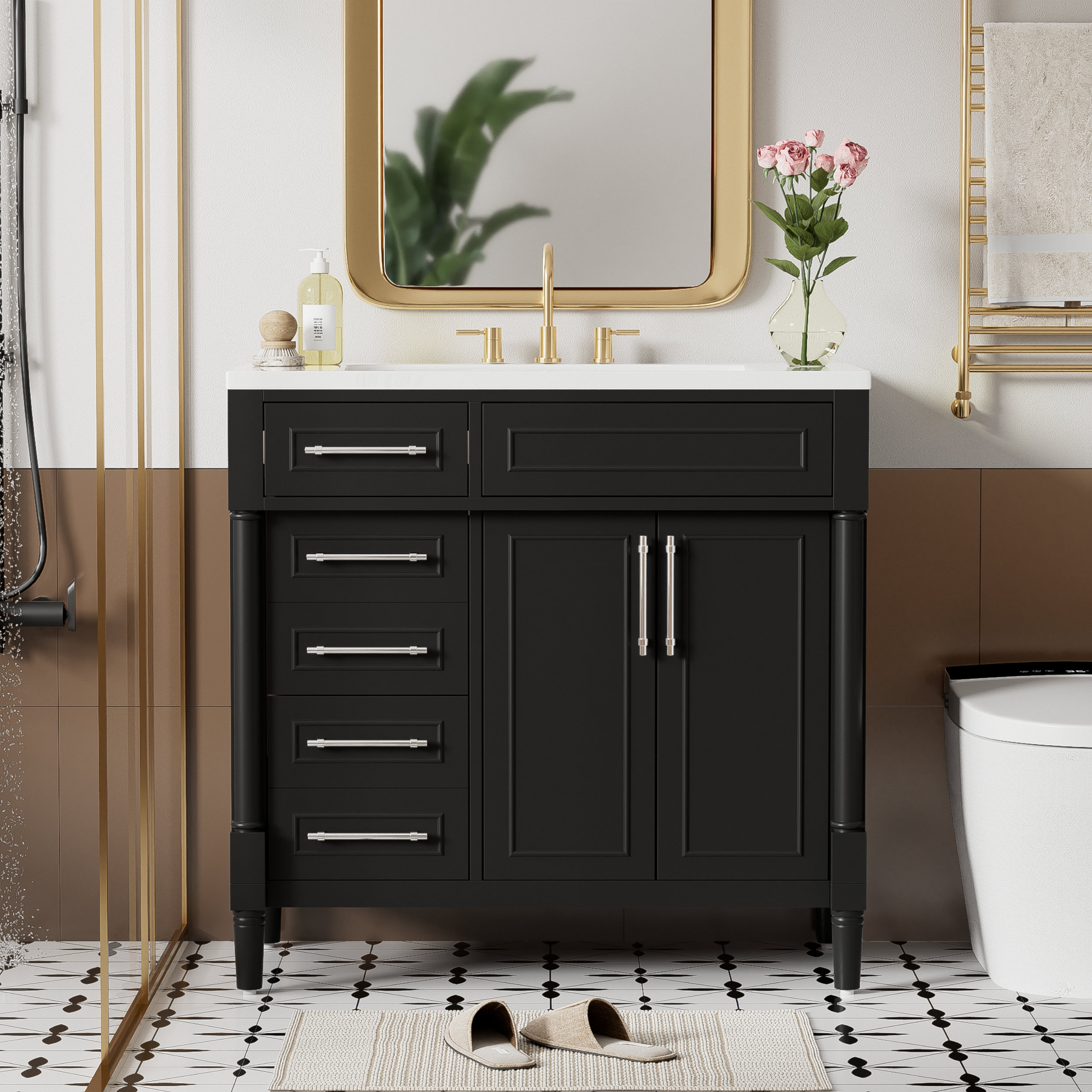 Winston Porter Shylei 36'' Single Bathroom Vanity with Resin Top | Wayfair