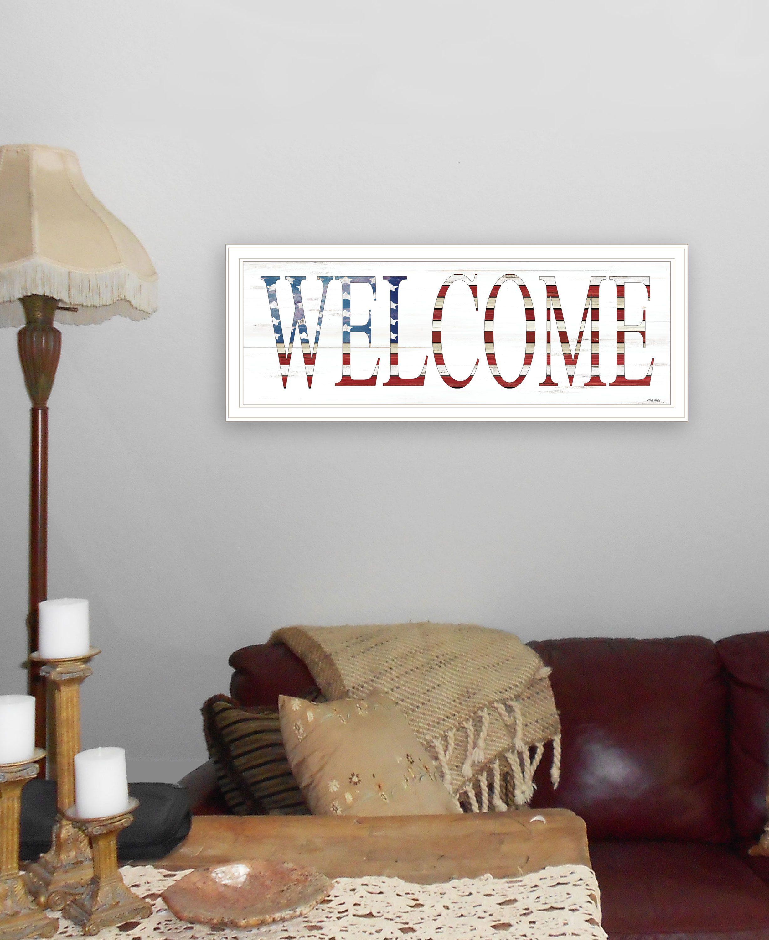 The Holiday Aisle® Patriotic Welcome Framed Wall Art for Living Room ...