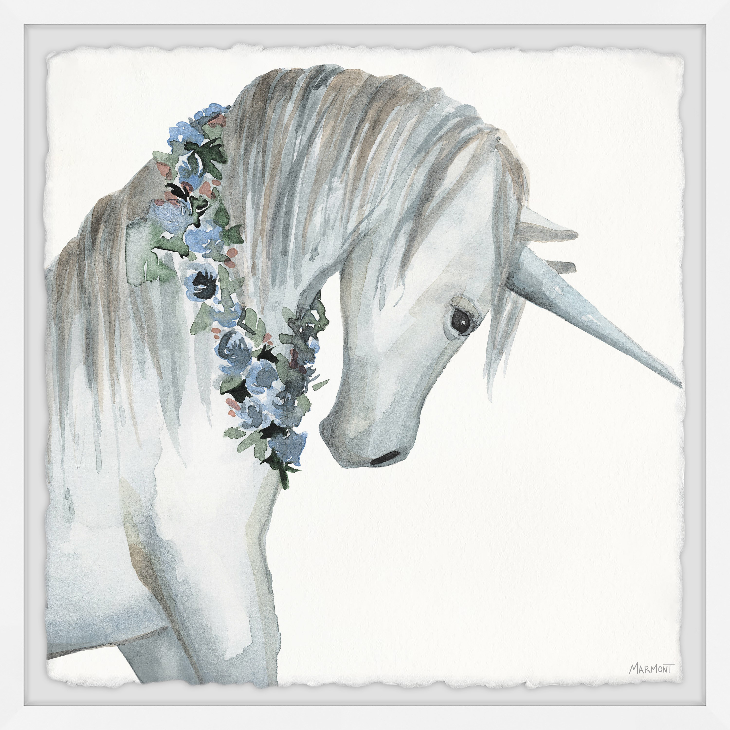 Isabelle & Max™ Briargate Unicorn Garland Framed Print | Wayfair