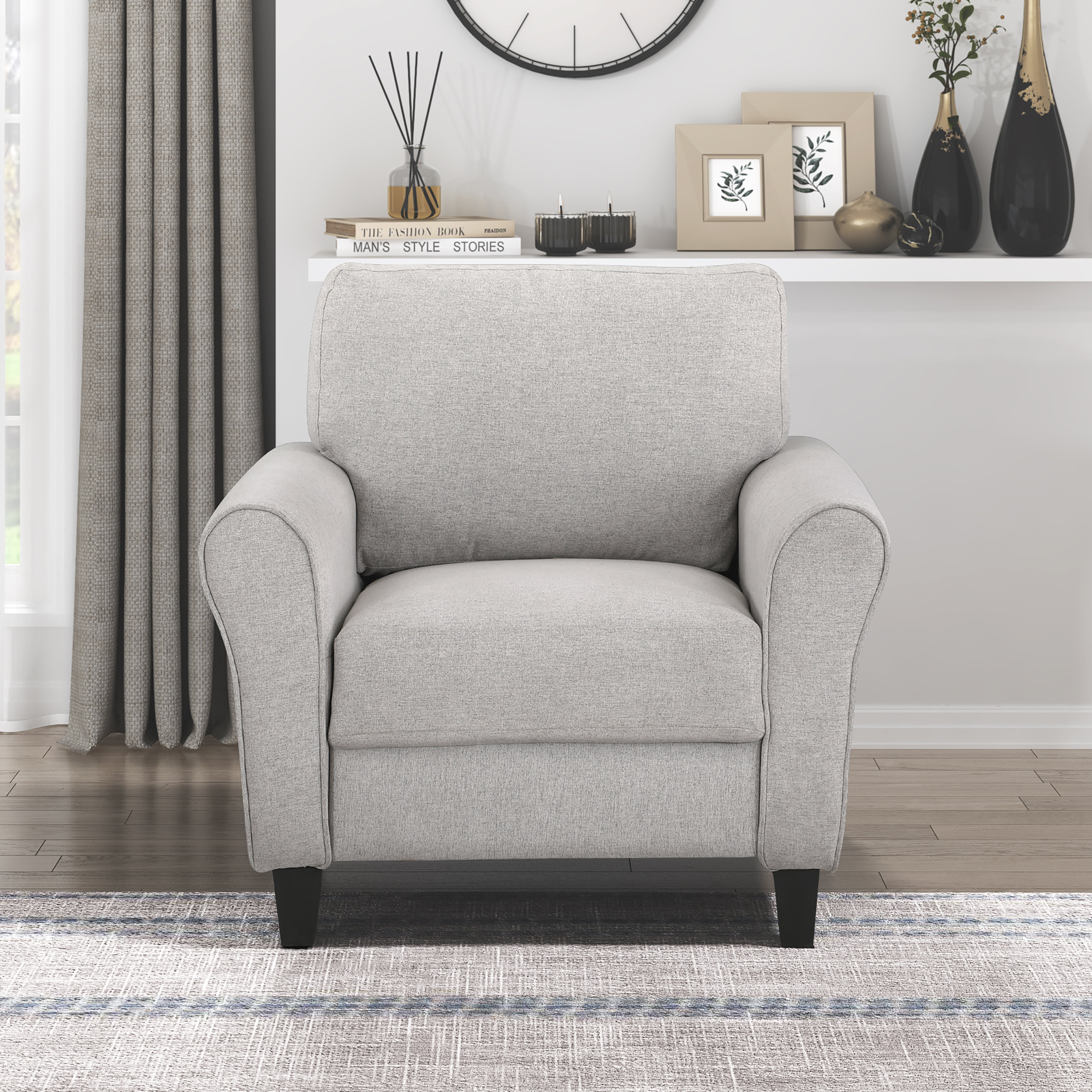 Red Barrel Studio Round Arm Fabric Upholstered Chair & Reviews ...