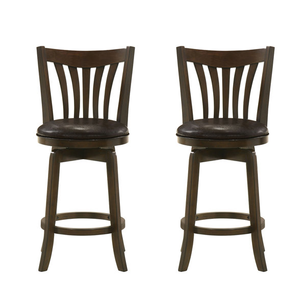 Wildon Home® Set Of 2 Counter Height Swivel Bar Stools With Upholstered ...
