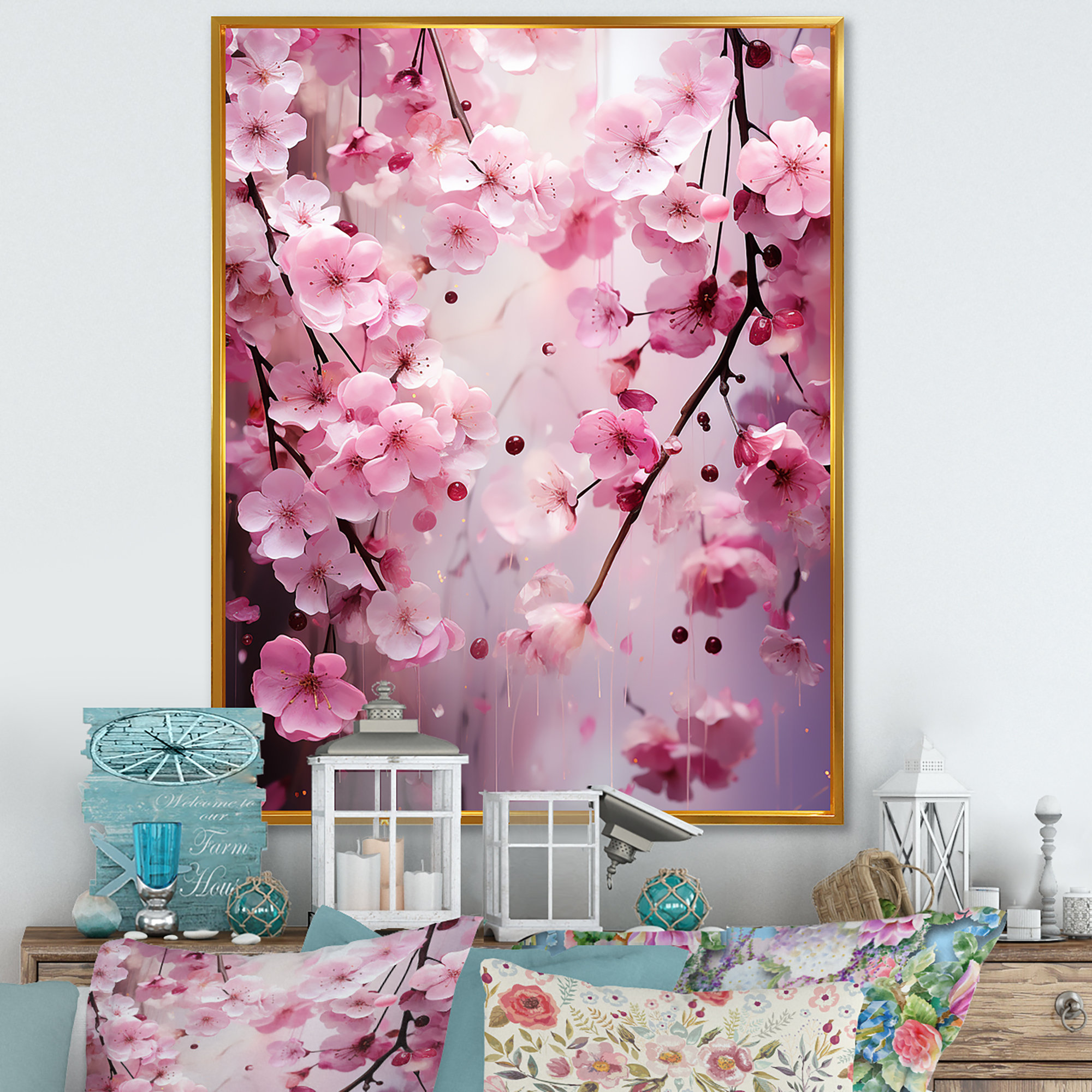Winston Porter Pink Cherry Orchard Tree In Bloom 1 - Cherry Wall Art ...