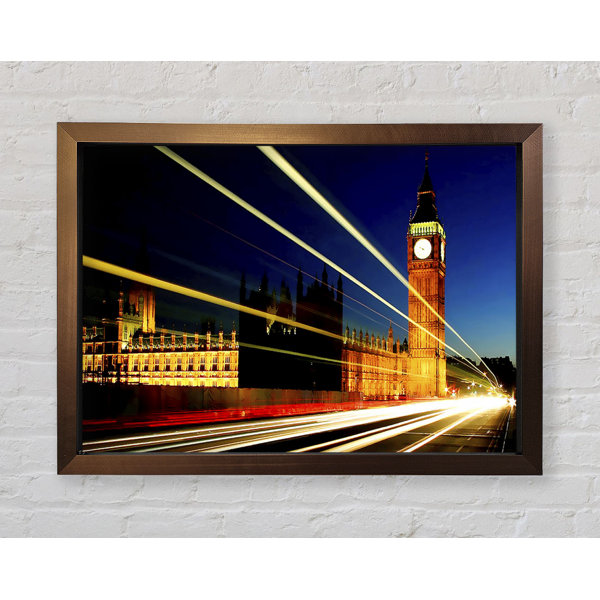 Ebern Designs London Big Ben Lights - Single Picture Frame Print ...