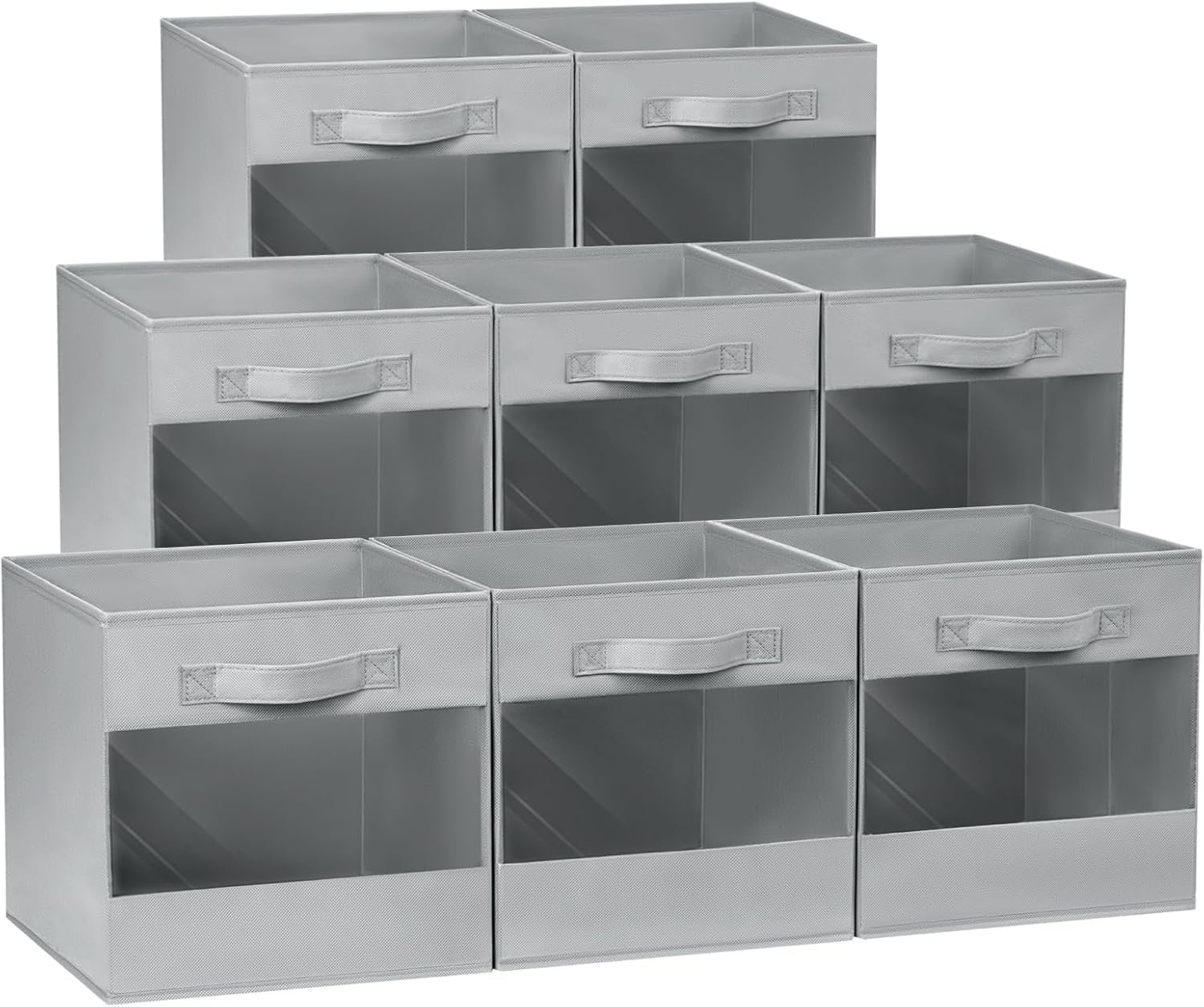 Latitude Run® Collapsible Fabric Storage Cubes With Clear Window ...