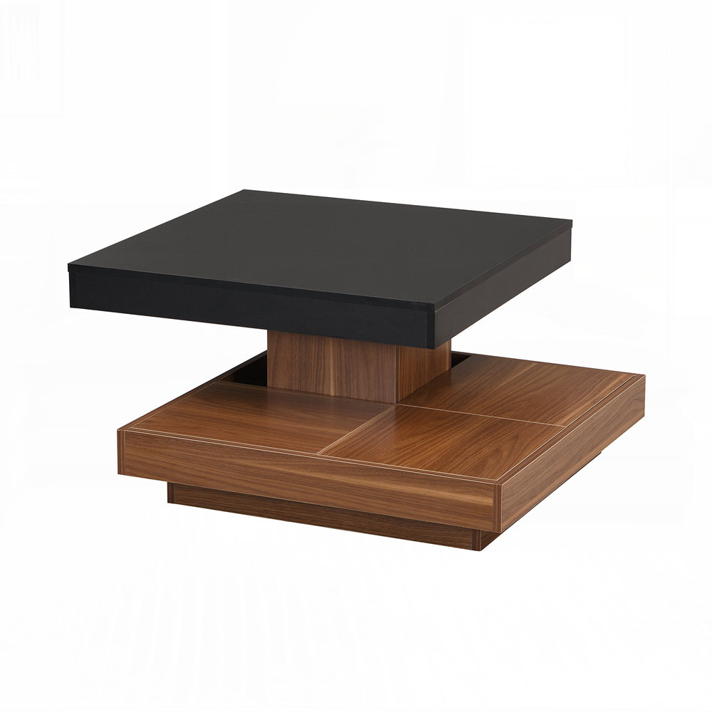 Wrought Studio™ Rotating Square Coffee Table with 360° Swivel Top and ...
