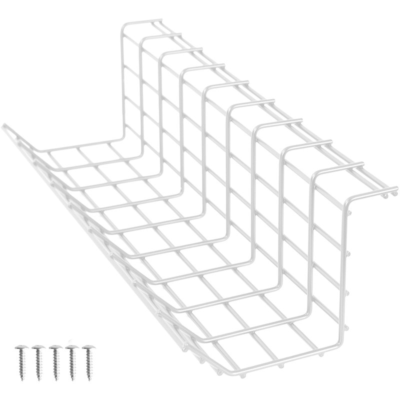Vivo White Under Desk Cable Management Rack | Wayfair