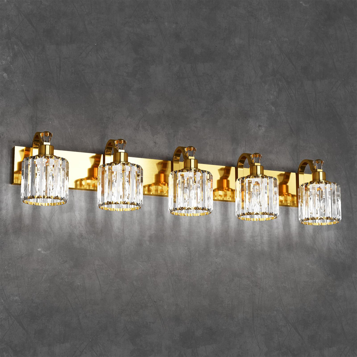ZACOO Light Crystal Bathroom Vanity Lights Gold Bathroom Light Fixtures ...