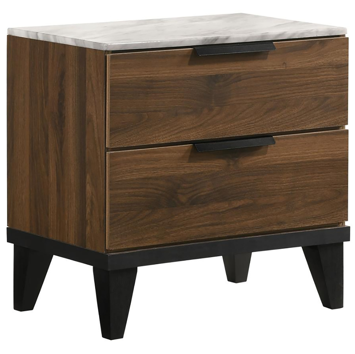 Union Rustic Joplyn Christo Walnut Brown 2-drawer Nightstand with Faux ...