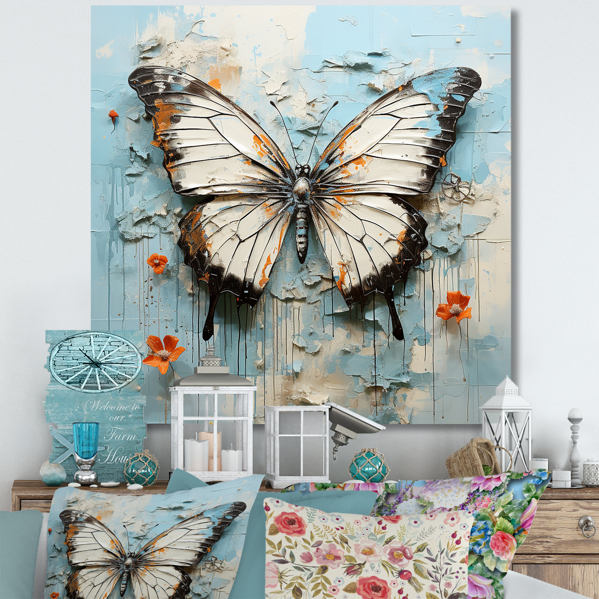 Design Art Urban Butterflies Graffiti Accents I - Butterfly Wall Art ...