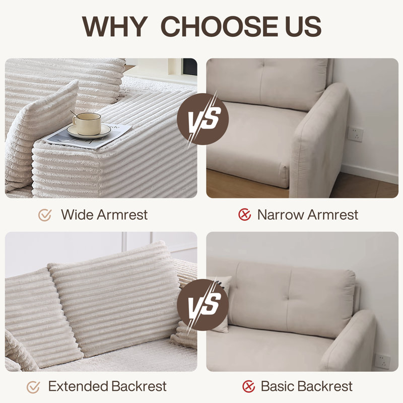 Mercer41 70-Inch Love Seat Sofa, Modern Soft Sofa With 2 Pillows | Wayfair