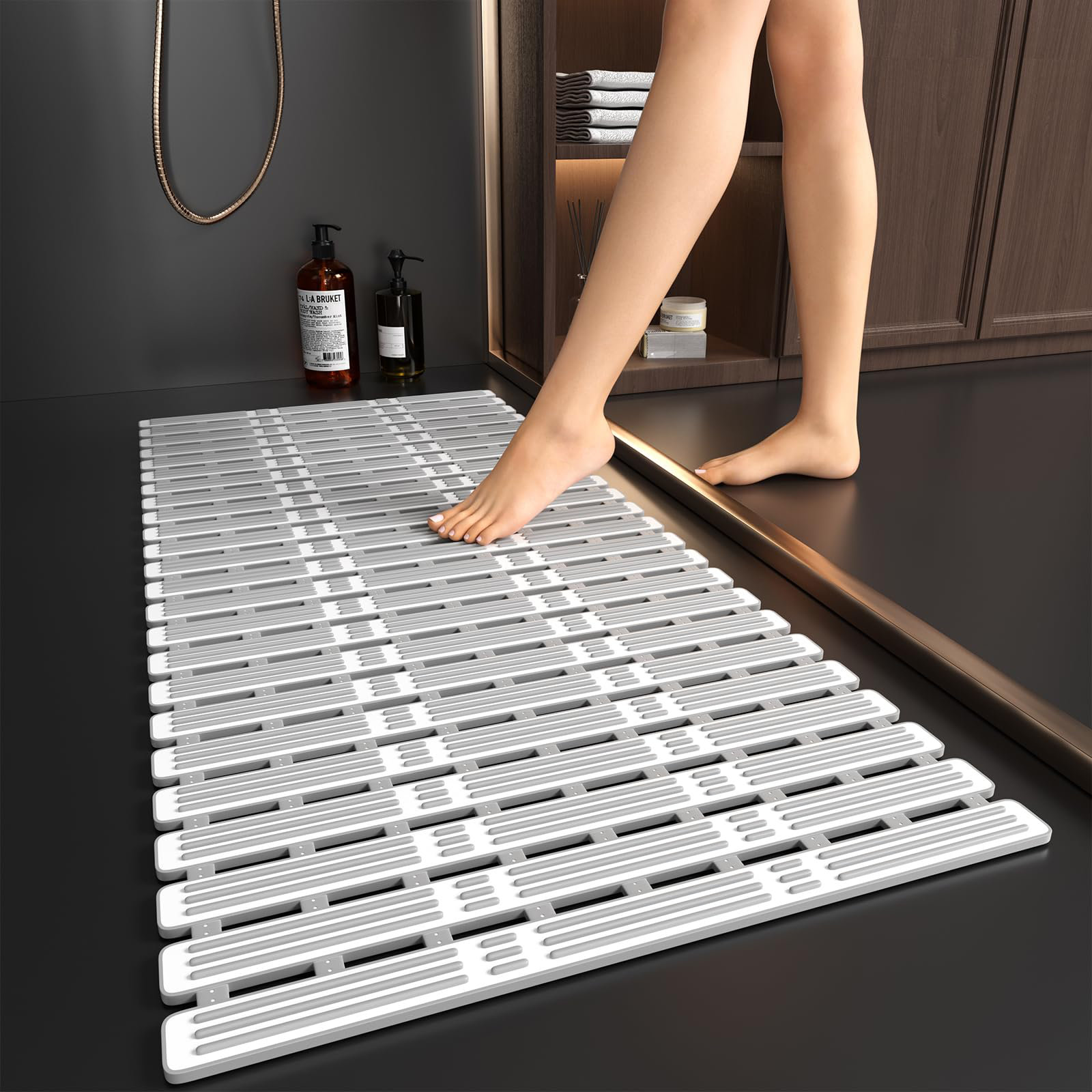 Symple Stuff Shower Mat Non Slip Bathtub Mat - 36 X 16 Inch TPE+PP Anti Slip Shower Mat, Non ...
