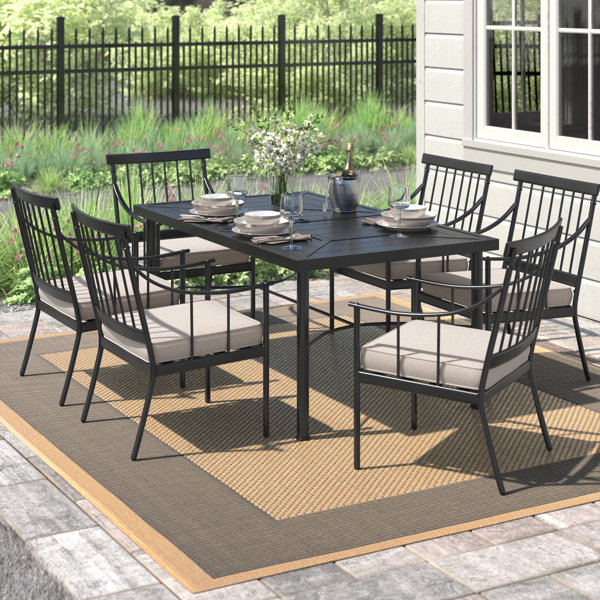 Lark Manor Milnor Rectangular 6 - Person 64'' Long Outdoor Patio Dining ...