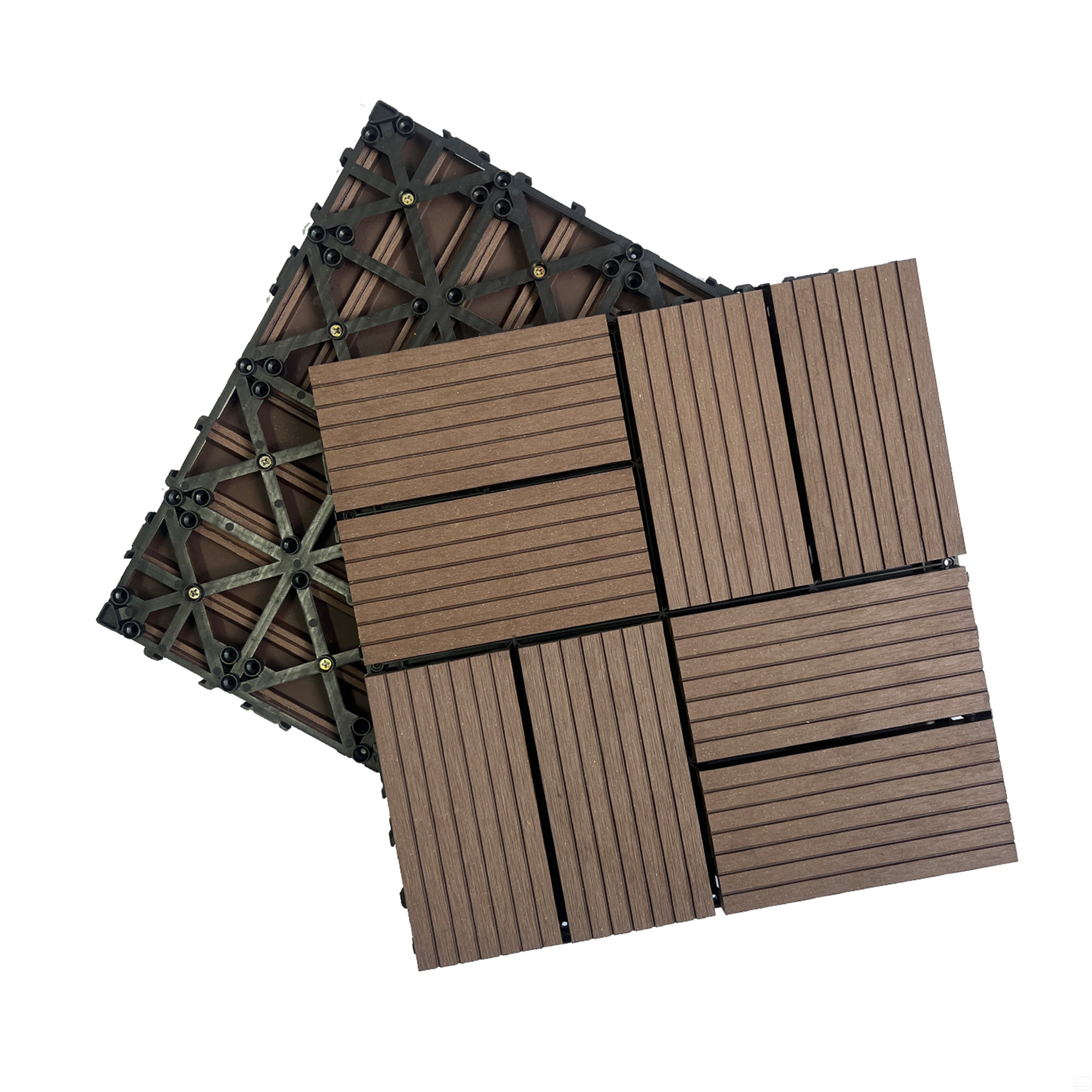 KAQCVIN Wood Plastic Composite Deck Tiles Set Of 20Pcs, Composite ...